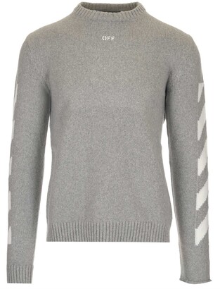 Off-White intarsia Arrow jumper - ShopStyle Crewneck Sweaters