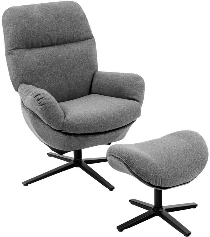 Modern Swivel Rocking Chair and Ottoman Set with Aluminum Alloy Base ...