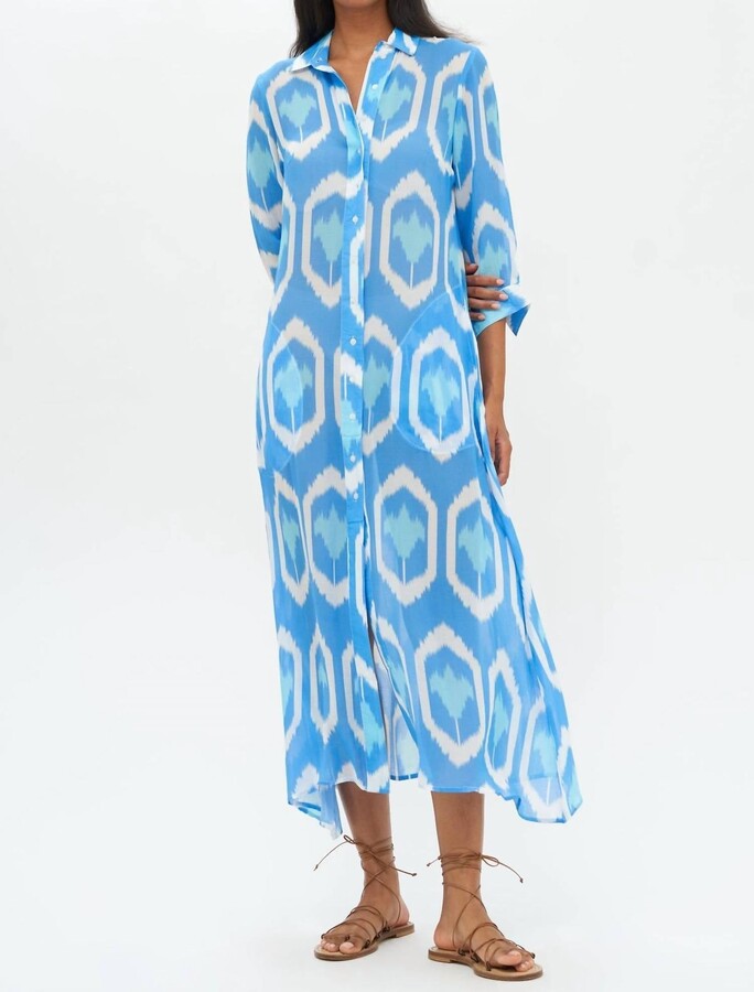 Oliphant Shirt Midi Dress In Blue Odisha - ShopStyle
