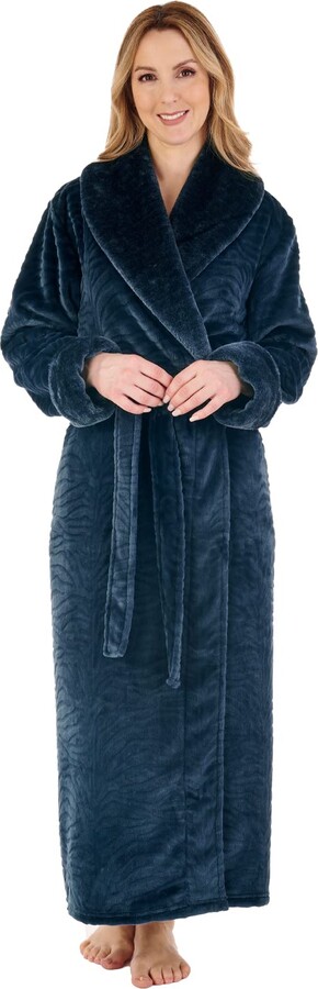 Slenderella HC88338 Women's Petrol Dressing Gown XLarge - ShopStyle Robes