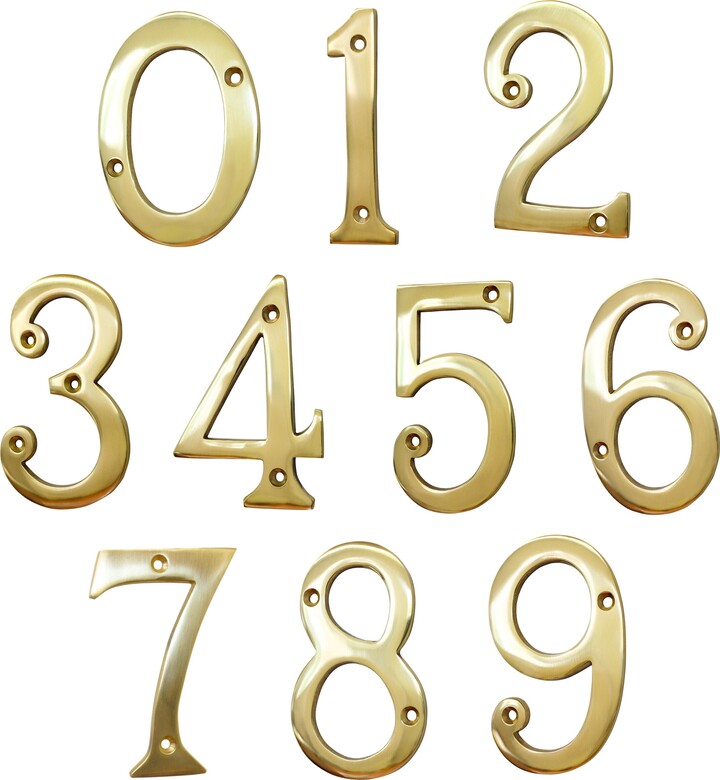 Etsy Modern Curvy 4 Inch Brass House Number For Address Plaque, Mailbox ...