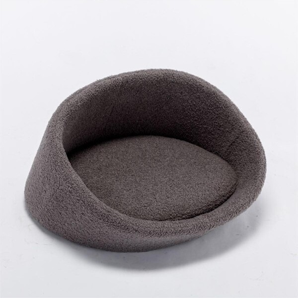 Pang Medium Size Luxurious Gray Teddy Bear Cat Bed With E1 Solid Wood ...