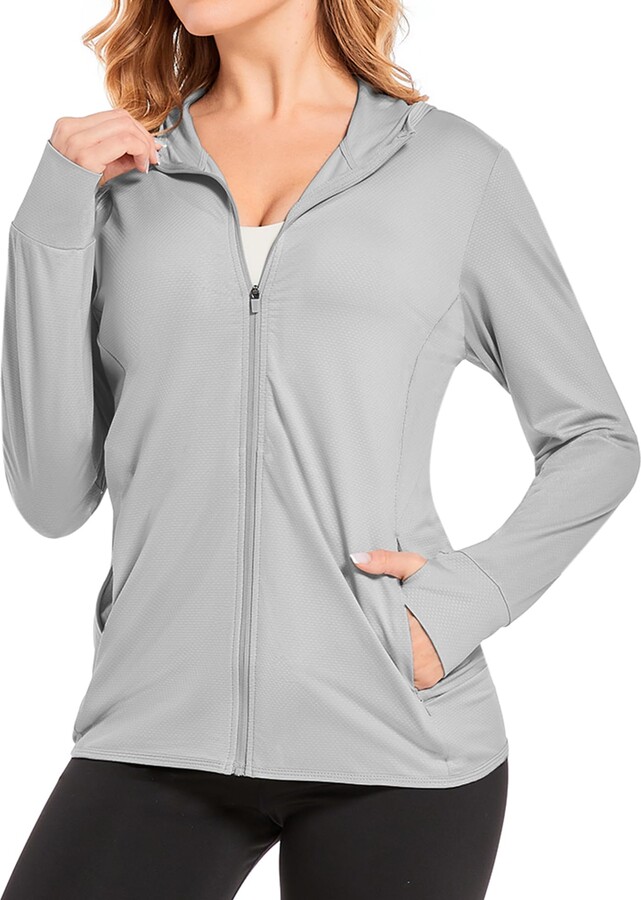 EKLENTSON Women Long Sleeve Tops Sun Protection Full Zip Hoodie ...