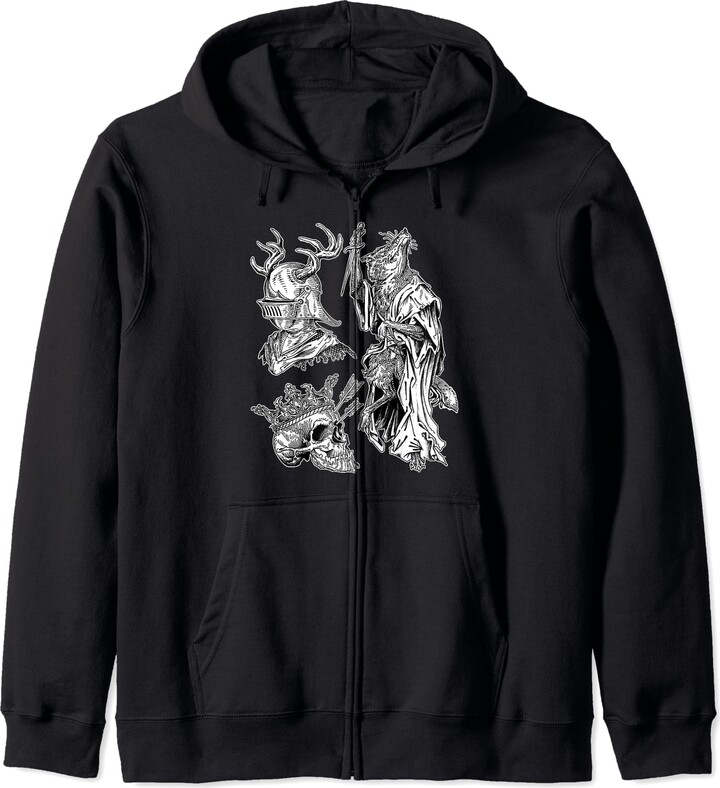 Occult Black witch craft Skull Symbols Pagan Gothic Satanic Zip Hoodie ...