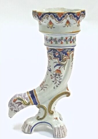 Antique Faience Ram's Head Trumpet Vase - Vermilion Designs - ShopStyle