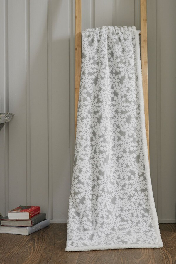 Deyongs Winter Luxury Sherpa Fleece Blanket Throw Flakes Grey - ShopStyle