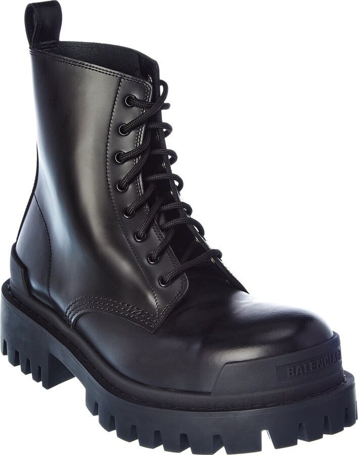 Balenciaga Strike Leather Boot - ShopStyle
