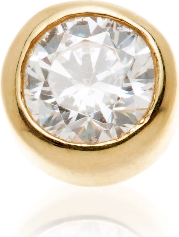 Tish Lyon Siren 14Ct Solid Gold Diamond Bezel Flatback Stud - Gold ...