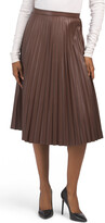 Bagatelle Collection Faux Leather Pleated Midi Skirt - ShopStyle