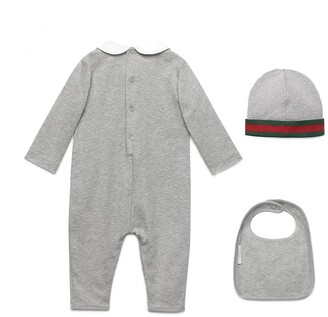 Gucci Children Baby Interlocking G print cotton one-piece - ShopStyle ...