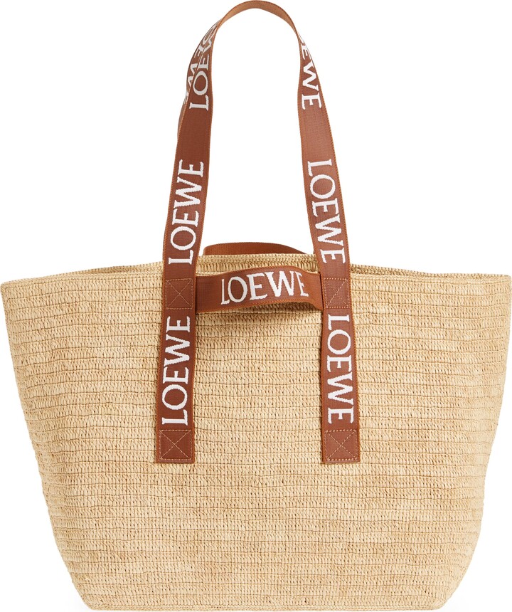 Loewe Logo Strap Woven Straw Basket Bag - ShopStyle