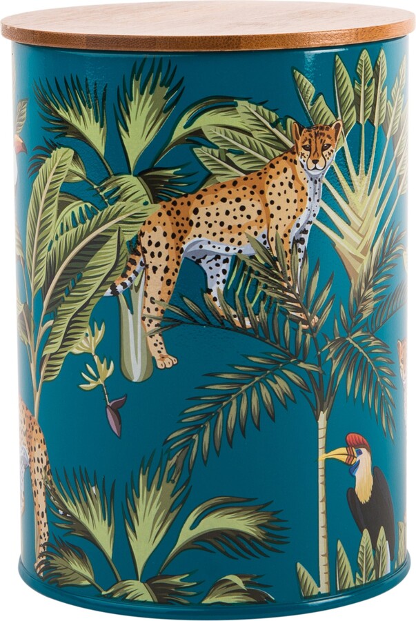 Beau & Elliot Teal Madagascar Cheetah Kitchen Canister Teal (Blue ...