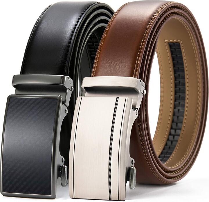 Men's Belt CHAOREN Leather Ratchet Belt for Men Dress 1 3/8" Adjustable ...