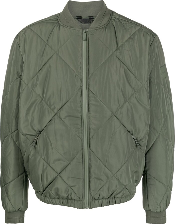Calvin Klein Logo-Patch Padded Bomber Jacket - ShopStyle