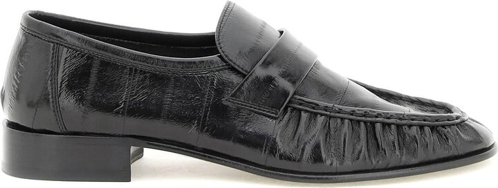 The Row Eel leather soft loafers - ShopStyle