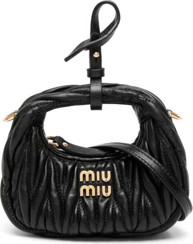 Miu Miu Wander matelassé nappa leather micro hobo bag - ShopStyle