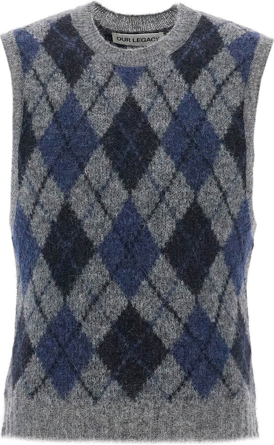 Our Legacy soft duke argyle formal knit vest - ShopStyle