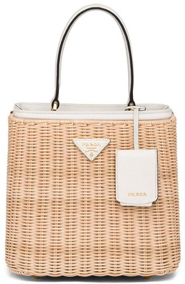 Prada Panier wicker tote bag - ShopStyle