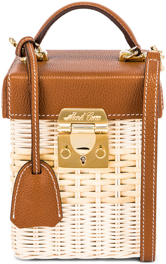 Mark Cross Grace Rattan Cube Bag in Acorn | FWRD - ShopStyle