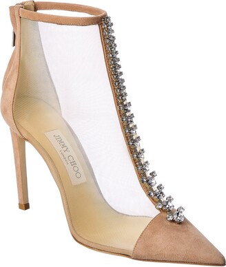 Jimmy Choo Bing 100 Suede & Mesh Boot - ShopStyle