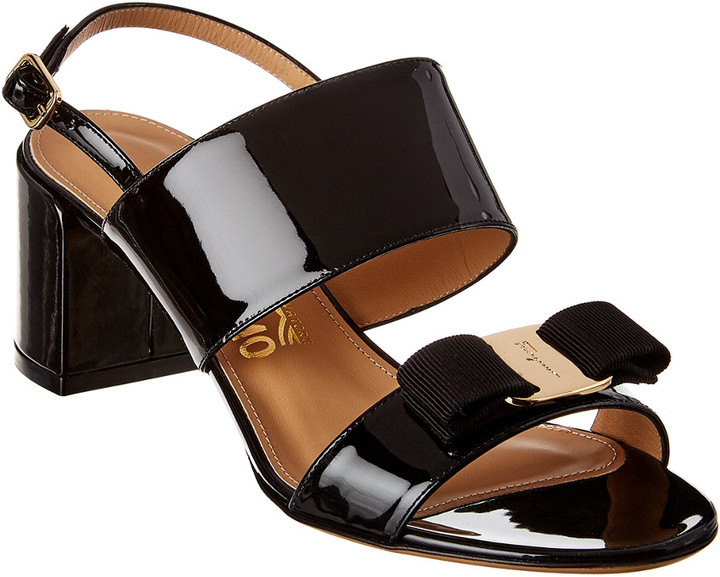 Salvatore Ferragamo Giulia Vara Bow Patent Sandal - ShopStyle