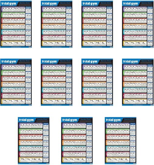 Total Gym 24 Inches Wide by 36 Inches Long Convenient Quick Reference ...
