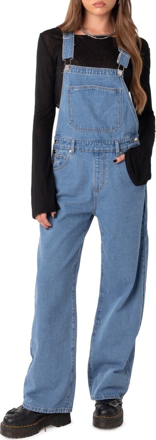 EDIKTED Maeve Denim Overalls - ShopStyle