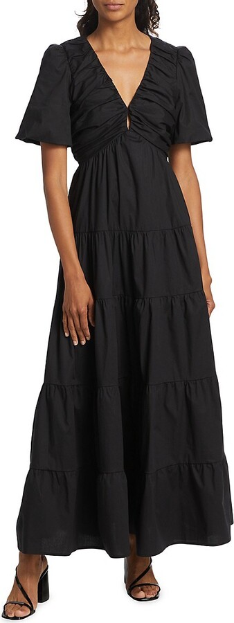 WAYF Sweet Escape Tiered Stretch Cotton Maxi Dress - ShopStyle