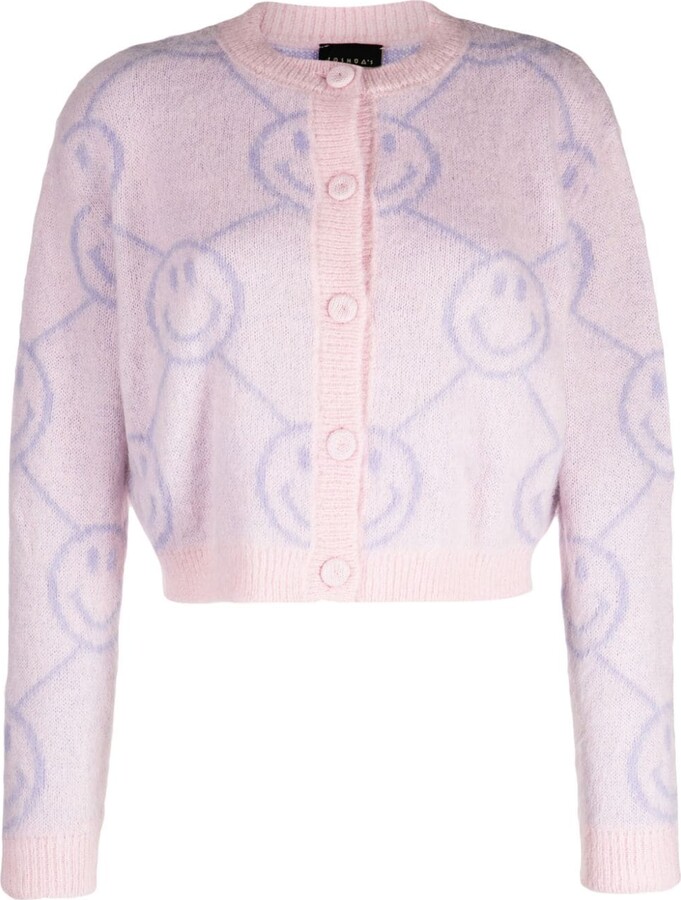 Joshua Sanders Smiley-Face Intarsia-Knit Cardigan - ShopStyle