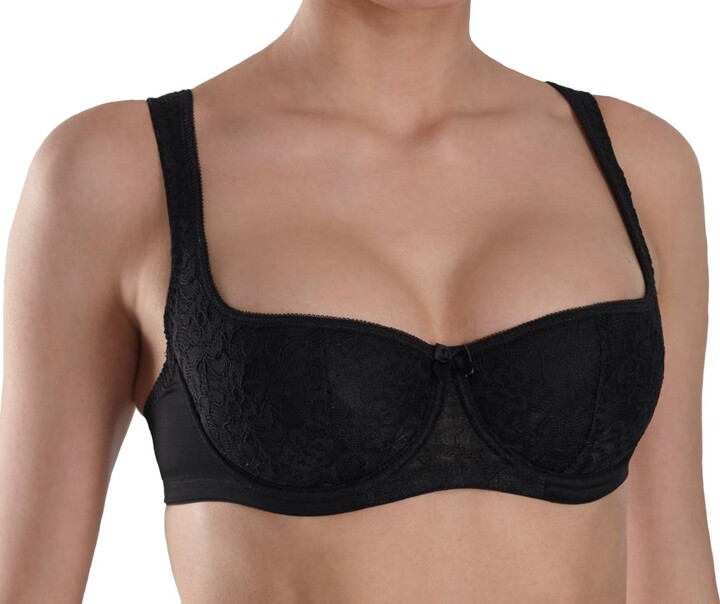 Baiba Basic Baiba Elegant Balconette Bra in Black - ShopStyle