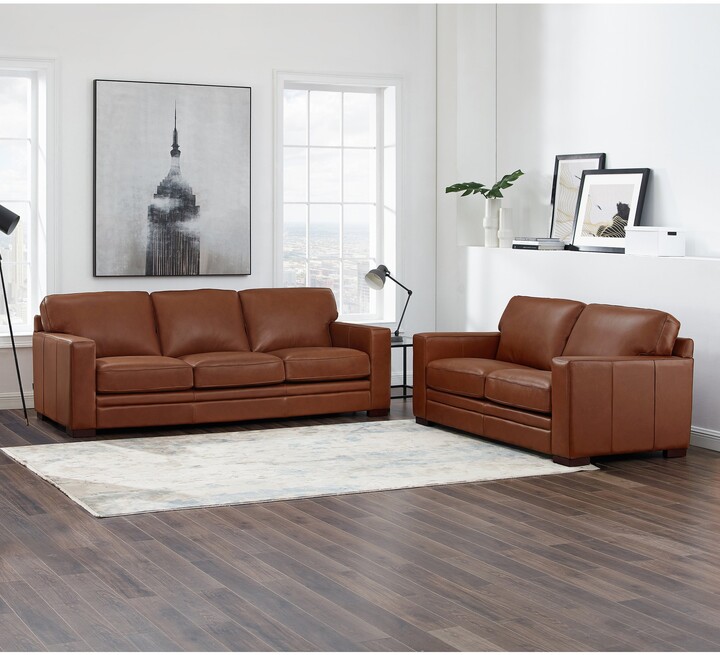 Hydeline USA Hydeline Dillon Top Grain Leather Sofa Set, Sofa and ...