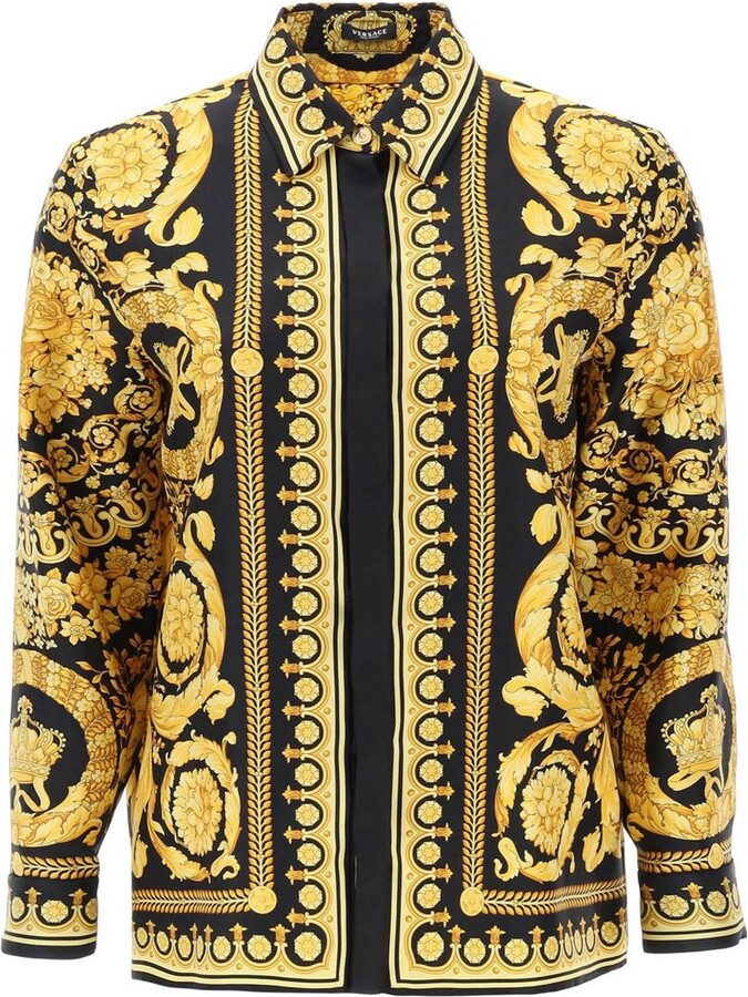 Versace barocco silk shirt - ShopStyle Tops