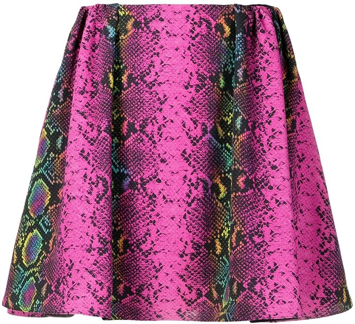 Versace Snakeskin Print Skater Skirt - ShopStyle