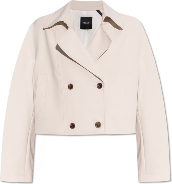 Theory Double-Breasted Jacket, , - Cream - ShopStyle Blazers