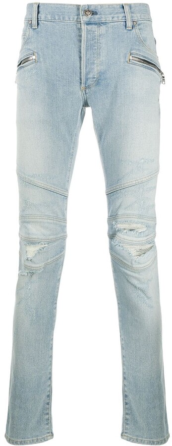 Balmain Ripped Skinny Jeans - ShopStyle