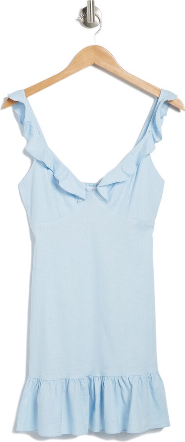 Elodie K Deep V-Neck Ruffle Minidress - ShopStyle