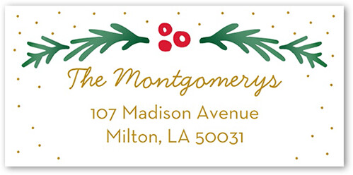 Shutterfly Address Labels: Golden Holly Party, Set of 24, White, Matte ...