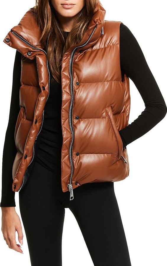 SAM. Tracey Vegan Leather Puffer Vest - ShopStyle Jackets