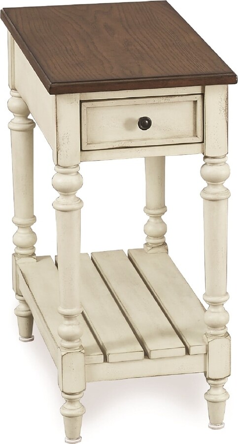 Gracewood Hollow Distressed Natural Solid Wood Chairside End Table with ...