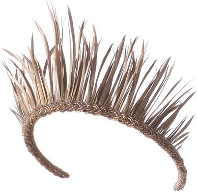 EMILY - LONDON Mustique Gold Feather Crown - ShopStyle Hats