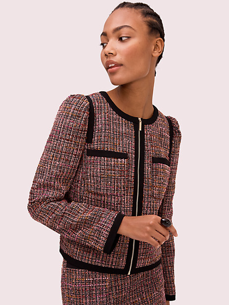 Kate Spade Puff Sleeve Tweed Jacket - ShopStyle