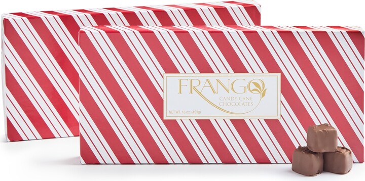 Frango Chocolates Frango Holiday 1 Lb Wrapped Box of Candy Cane ...