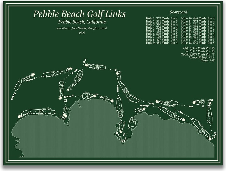 Course Maps Pebble Beach Golf Course Map - ShopStyle Food & Beverage