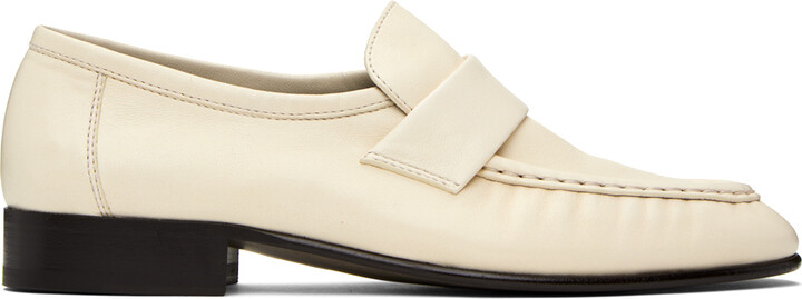 The Row Off-White Soft Loafers - ShopStyle