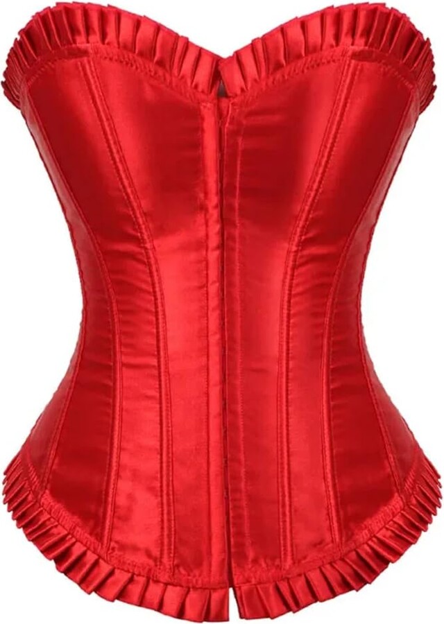Generic Corset Bustier Satin Overbust Corset Costume Strapless Corsets ...