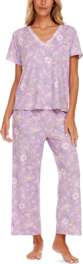 Flora by Flora Nikrooz Women's 2-Pc. Nancy Printed Capri Pajamas Set ...