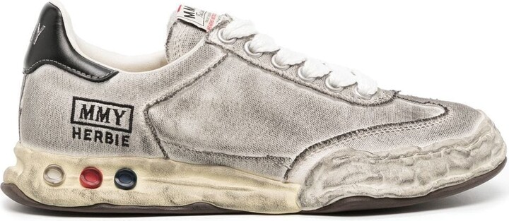 Maison Mihara Yasuhiro Herbie distressed-effect trainers - ShopStyle ...