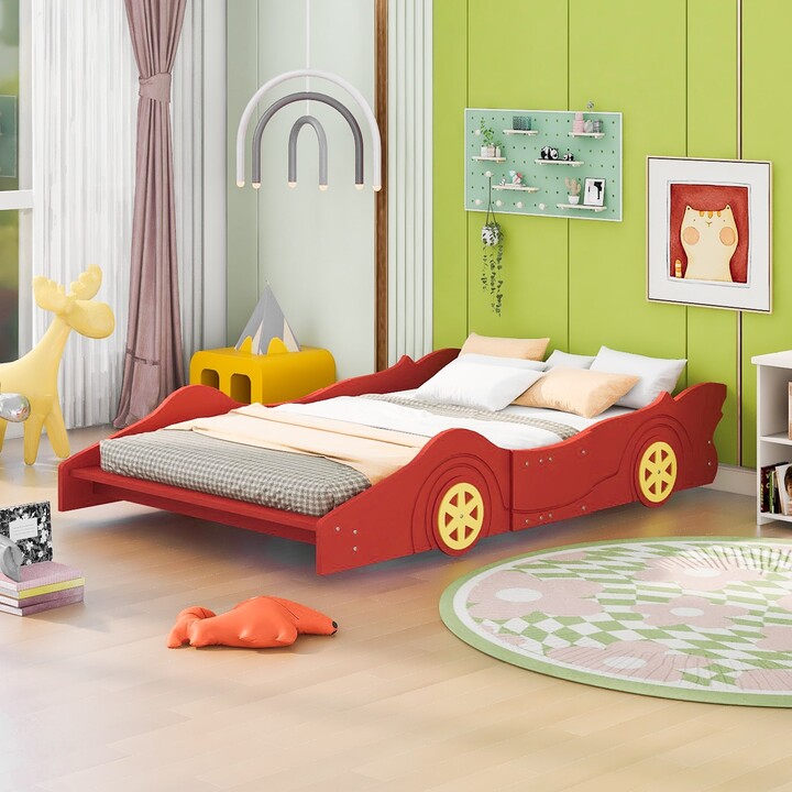 Race Car-Shaped Platform Bed with Wheels - ShopStyle