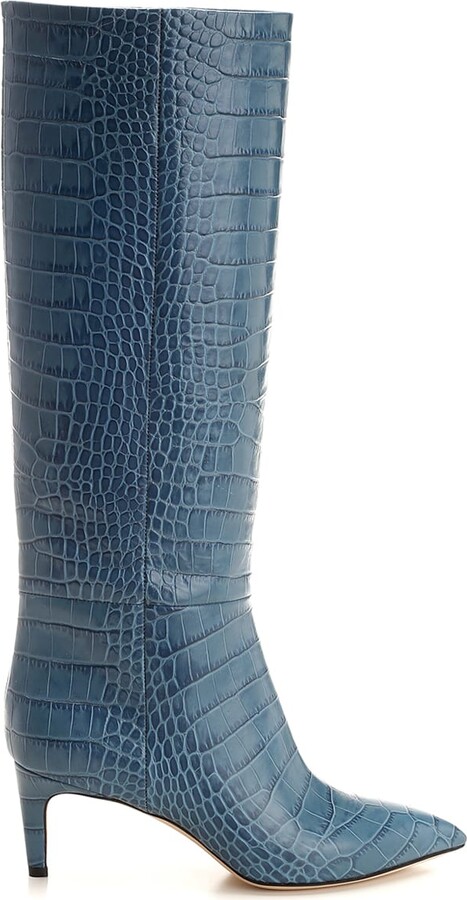 Paris Texas Teal Crocodile Print Boot - ShopStyle