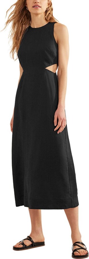 Boden Cut Out Linen Midi Dress - ShopStyle